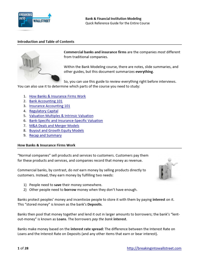 BIWS FIG Quick Reference Guide | PDF | Valuation (Finance) | Equity (Finance)
