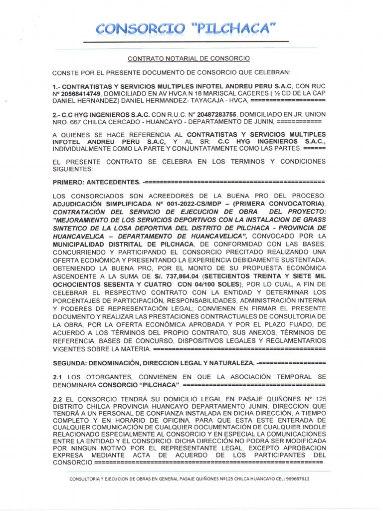 Contrato Consorcio | PDF