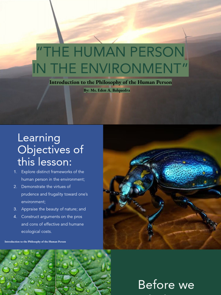 Human Person in The Environment | PDF | Environmental Ethics ...