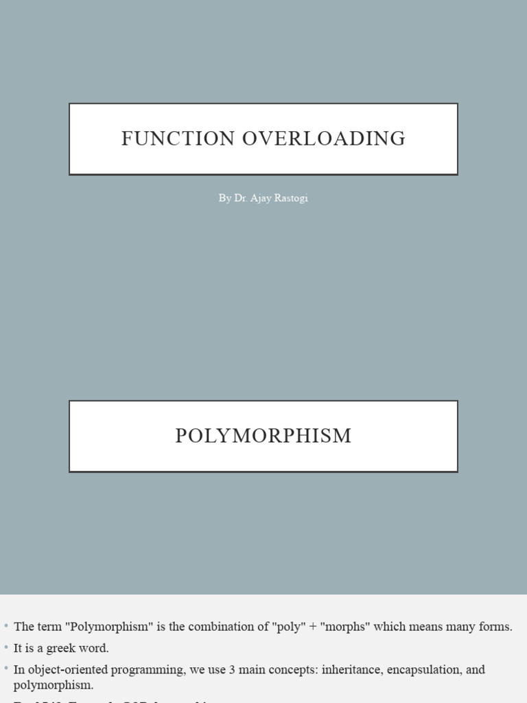 Function Overloading | PDF | Method (Computer Programming) | C++