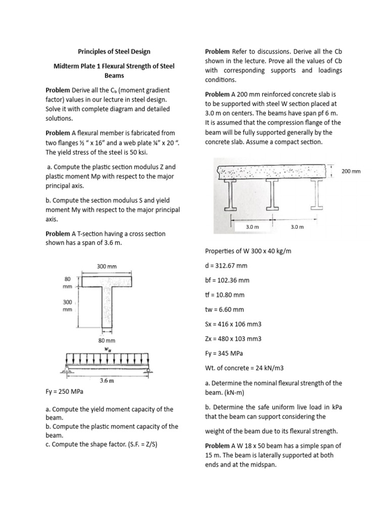 Steel Beam Flexural Strength Analysis | PDF | Beam (Structure ...