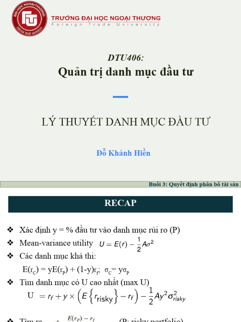 DTU406 - Chương 3 (Lecture 5) | PDF