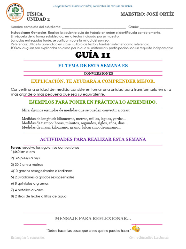 4to Fisica Guia 11 | PDF