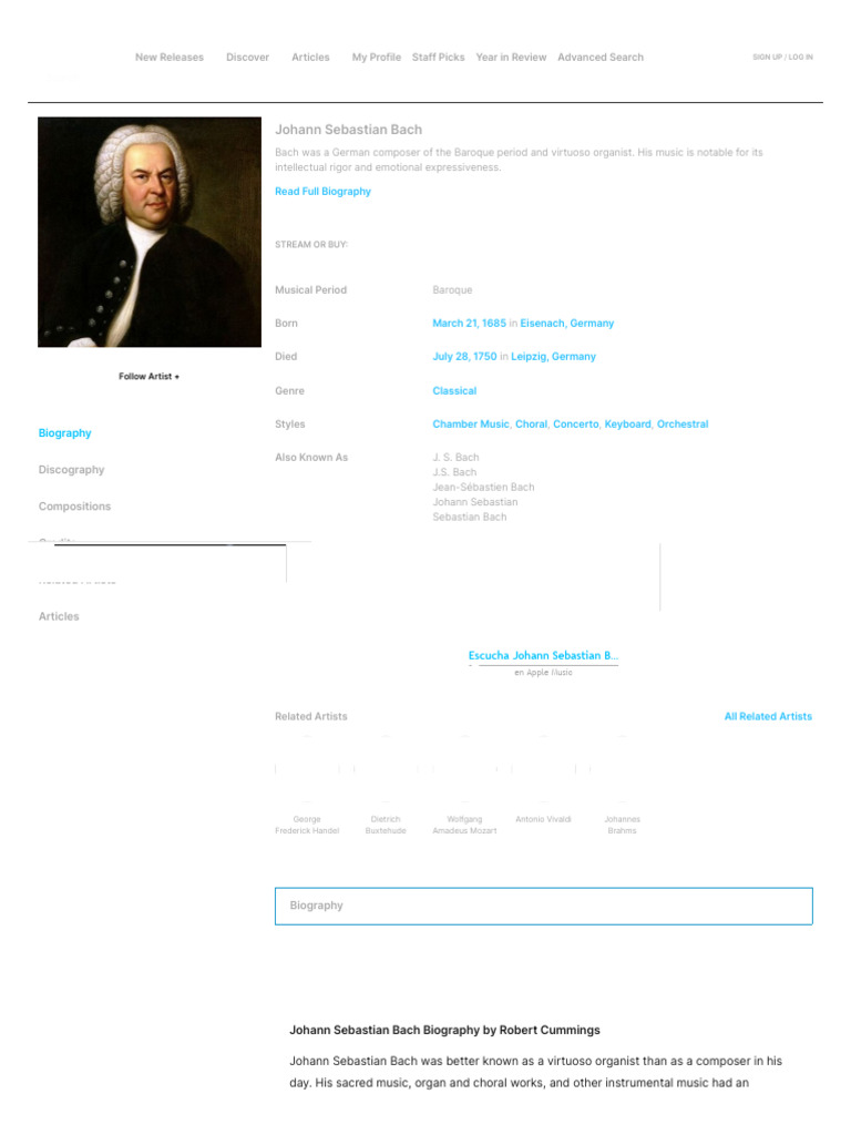 Johann Sebastian Bach Songs, Albums, Reviews, Bio & More - AllMusic ...