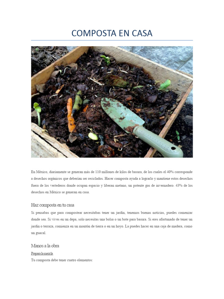 Composta en Casa | PDF | Residuos | Compost