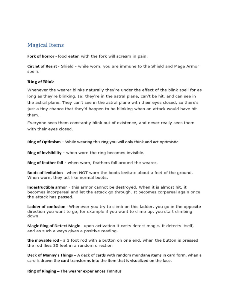 Magical Items | PDF