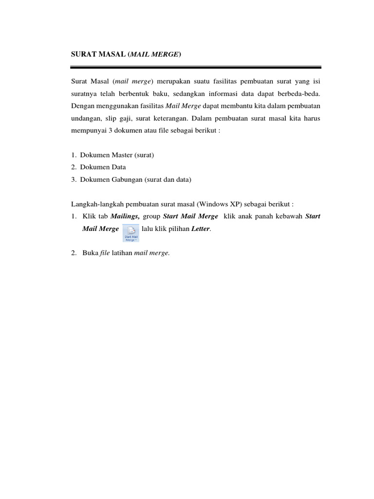 Panduan Lengkap Surat Masal Mail Merge | PDF | Karier & Perkembangan