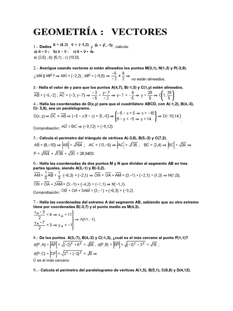 Vectores. | PDF | Vector Euclidiano | Álgebra lineal
