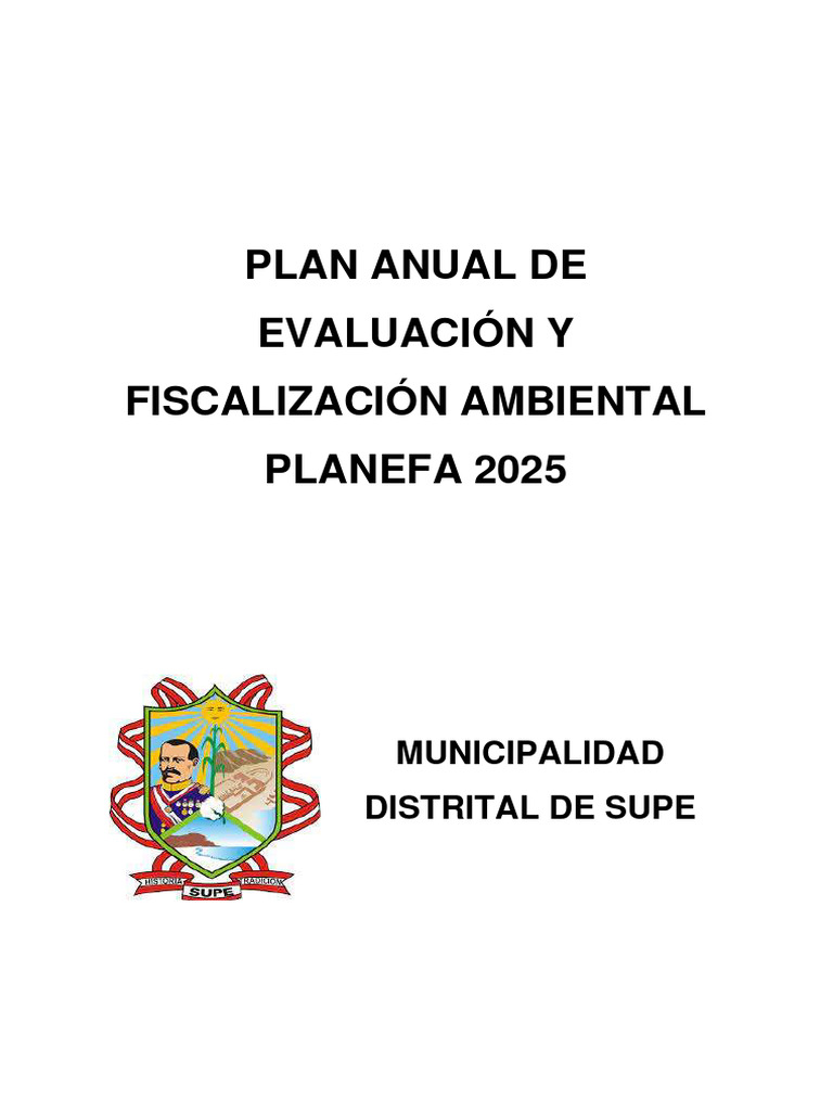 Plan Anual de Fiscalización Ambiental 2025 | PDF | Residuos | Gobierno ...