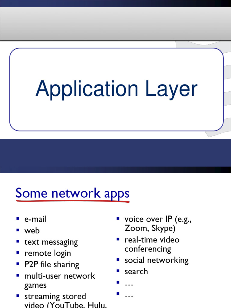 Application Layer 1 | PDF | Networking | Internet & Web