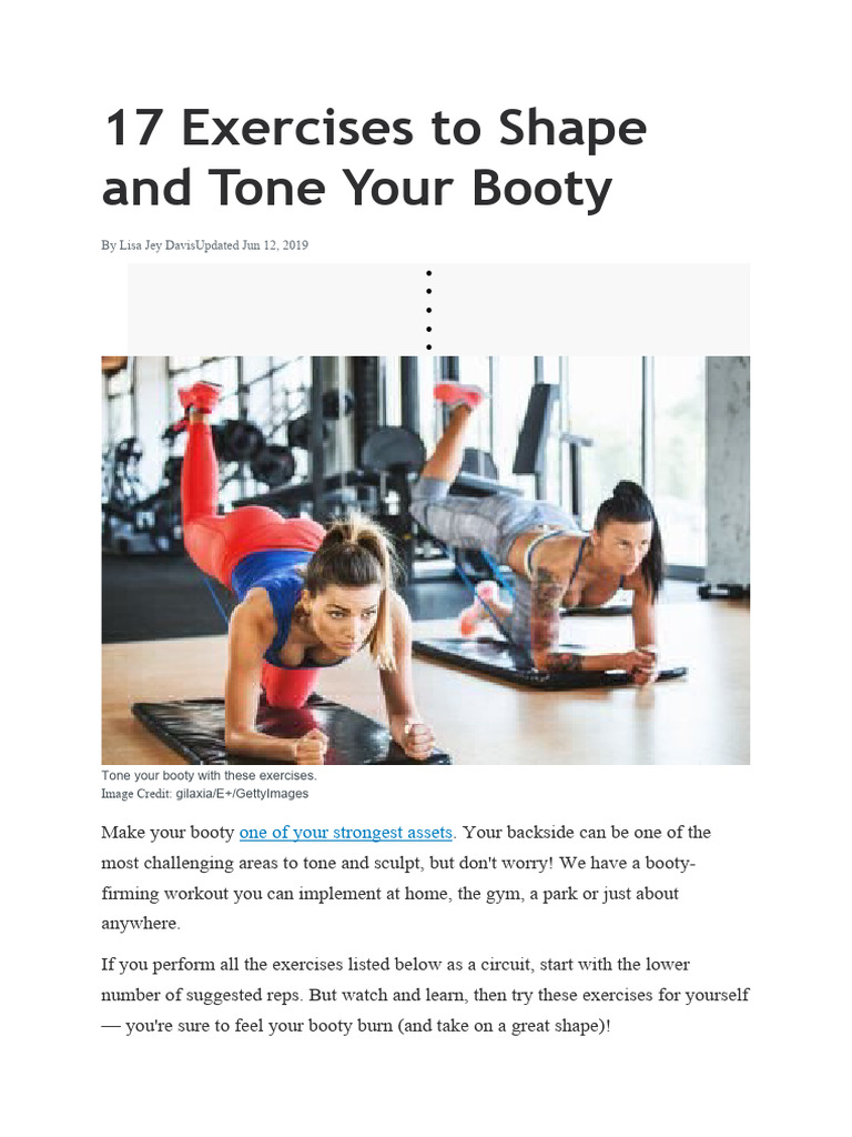 17 Exercises to Shape and Tone Your Booty | PDF | Kettlebell | Foot