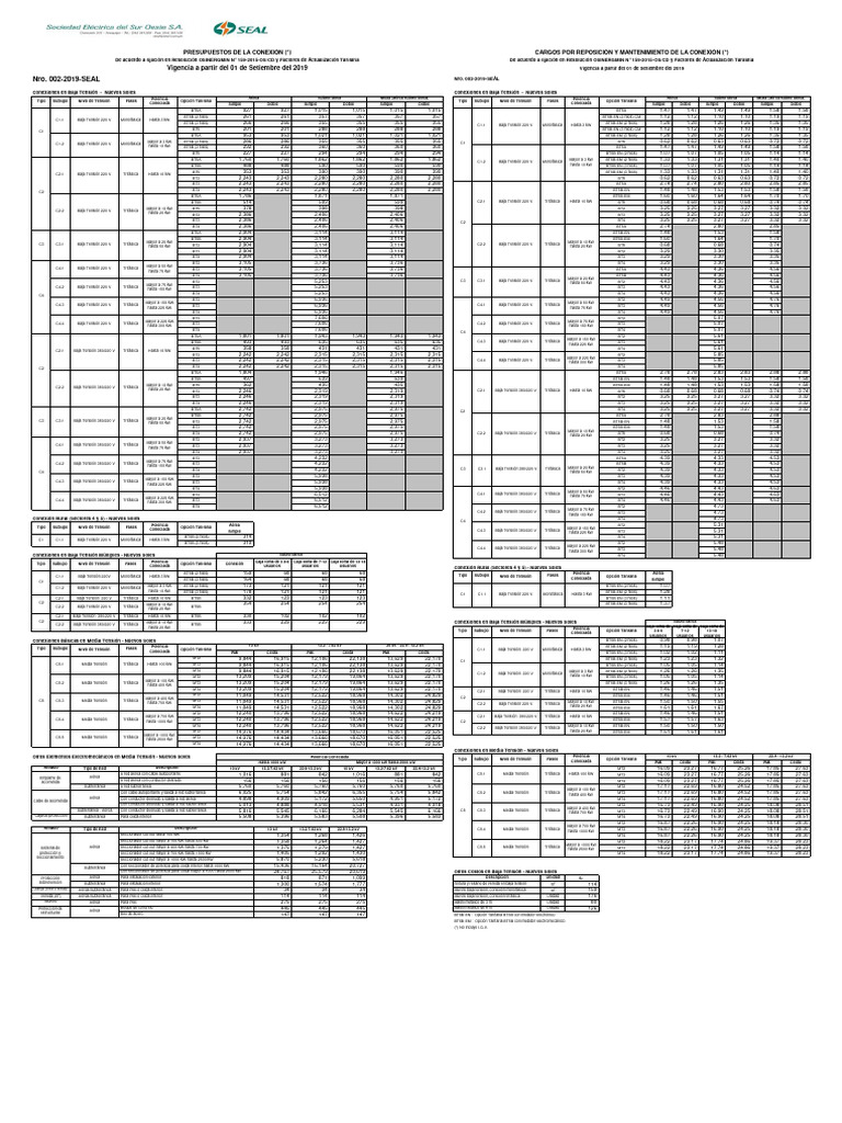 01-09-2019 Costos de Conexión y CRyM Nro 002-2019 | PDF | Ingeniería de la Energía | Equipo