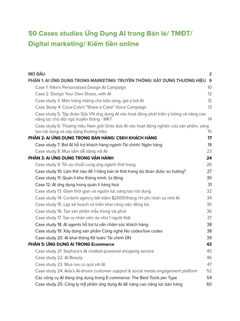 Ebook 50 Ai Case Study in Business | PDF