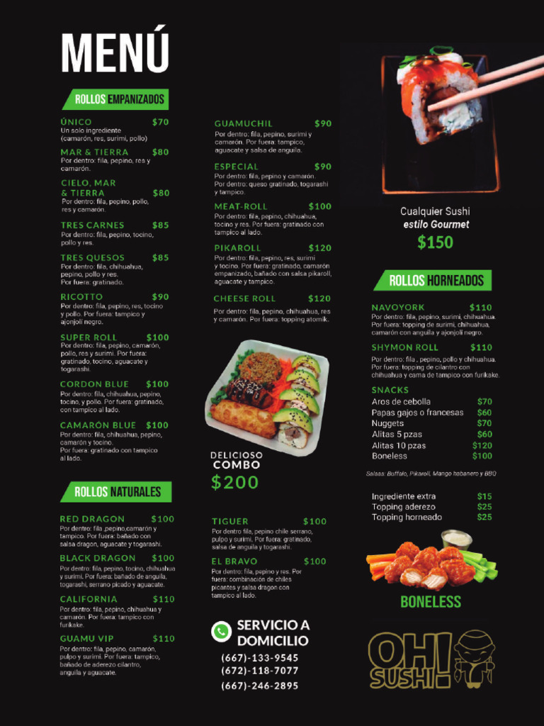 Menú Oh Sushi | PDF