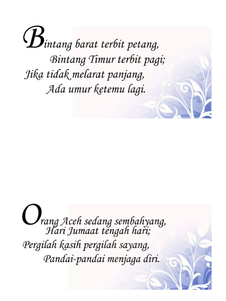 PANTUN 5 | PDF