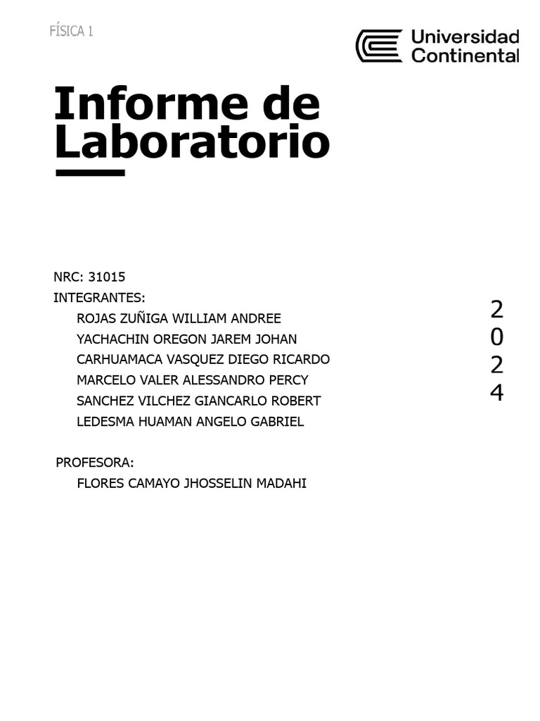 Reporte 2 Fisica 1-2024 | PDF | Medición | Masa