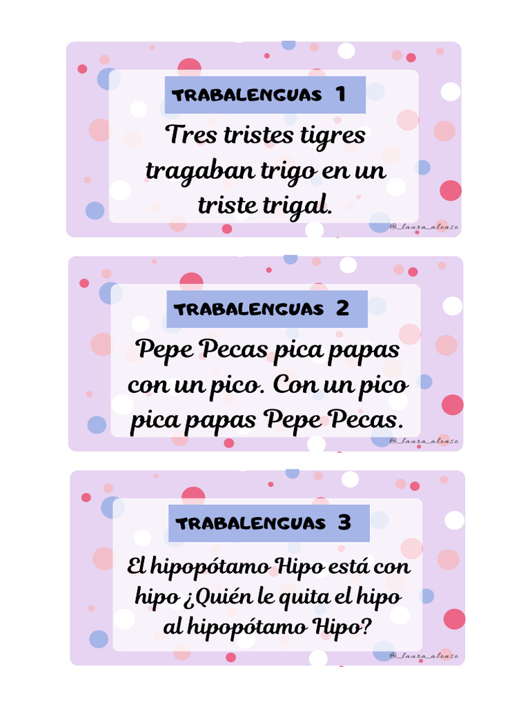 30 Trabalenguas Divertidos para Niños | PDF | Hogar, jardinería y bricolaje
