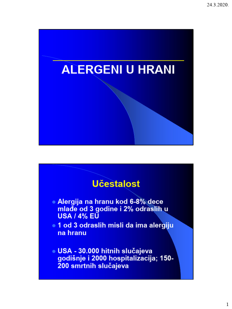 Alergeni U Hrani | PDF