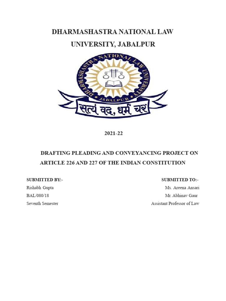 DPC - Project | PDF | Writ | Writ Of Prohibition