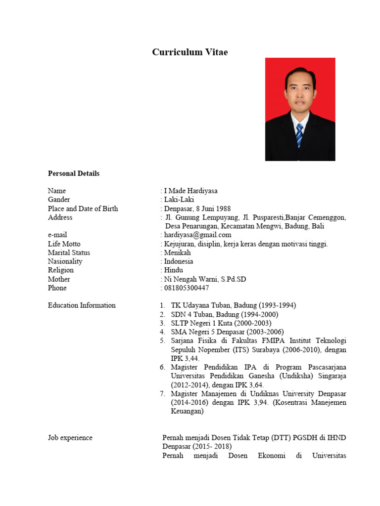Curriculum Vitae | PDF
