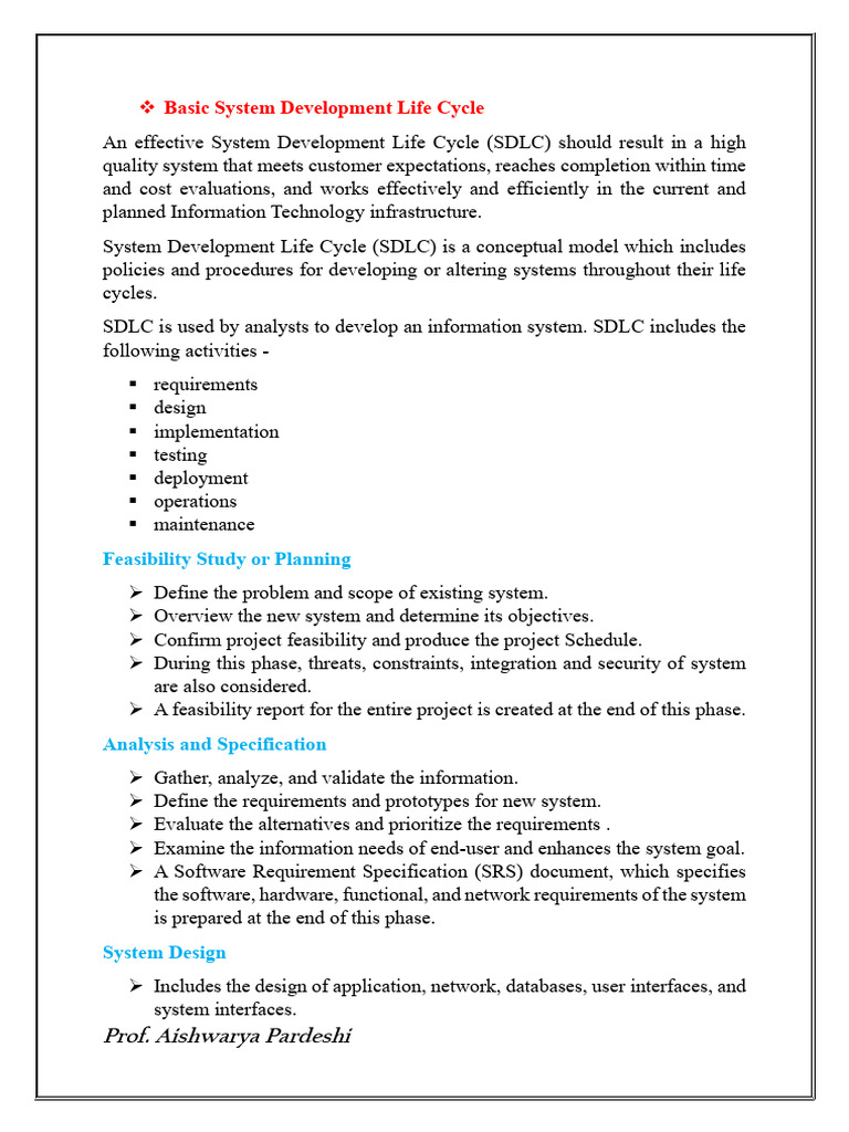 Ch. 2 Software Development Life Cycles | PDF | Software Development ...