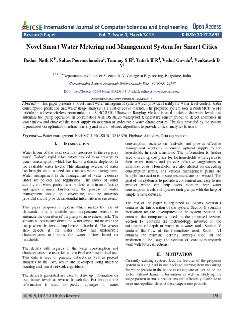 Smart Water Meter Management System | PDF | Time Series | Water