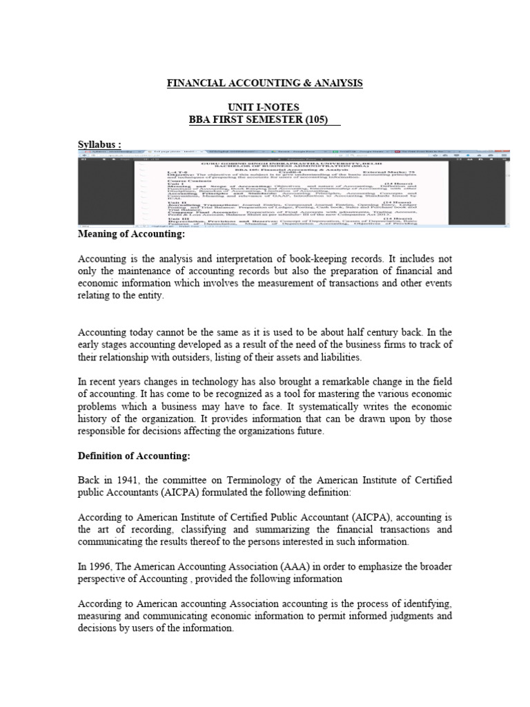 Fa Unit 1 | Download Free PDF | Accounting | Financial Accounting