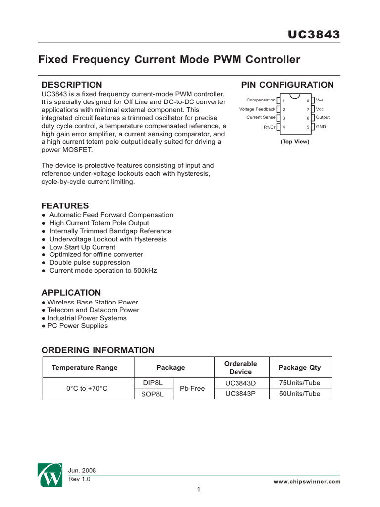 UC3843 | PDF | Amplifier | Electronic Oscillator