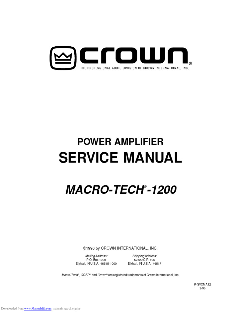 Macrotech Ma1200 | PDF | Amplifier | Electrical Engineering