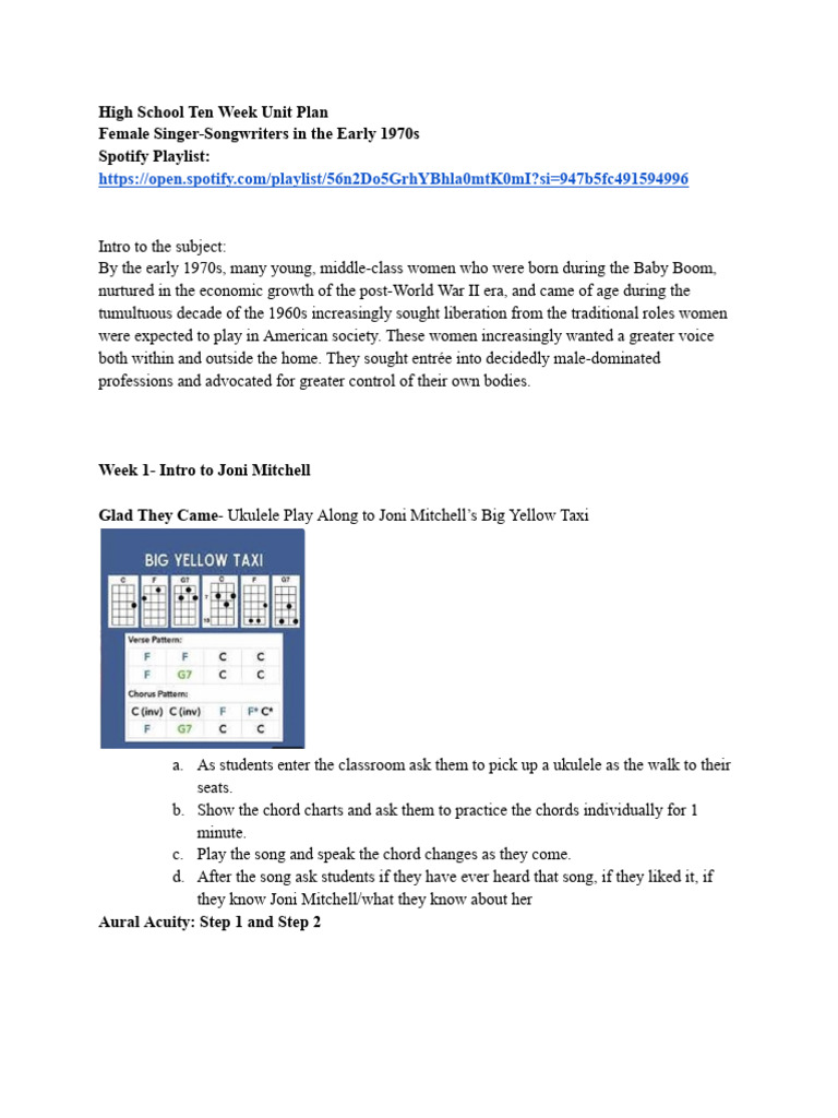 Ten Week Unit Plan-Mara Mcbane | PDF | Art