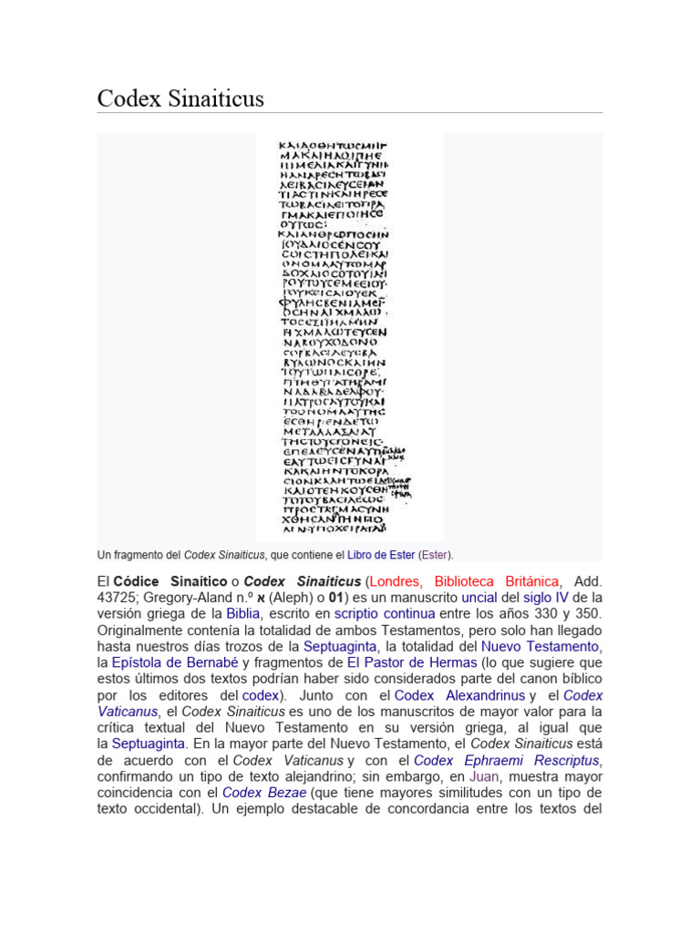 Codex Sinaiticus | Descargar gratis PDF | Biblia | Textos Religiosos