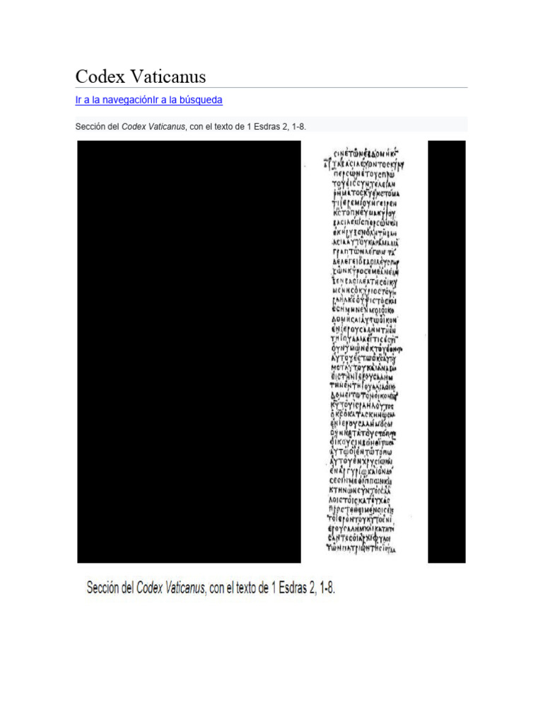 Codex Vaticanus | PDF | Artes del libro | Versiones bíblicas y traducciones