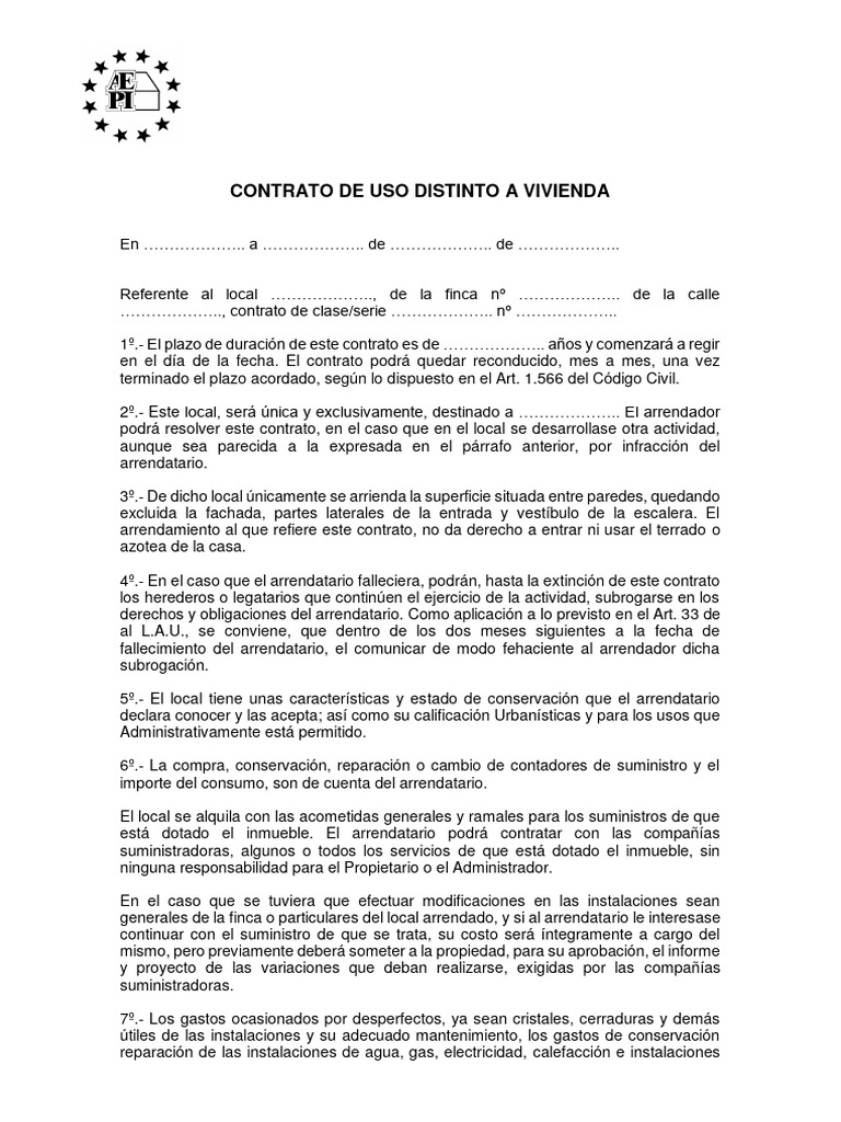 Contrato de Uso Distinto A Vivienda | PDF | Propiedad | Impuestos