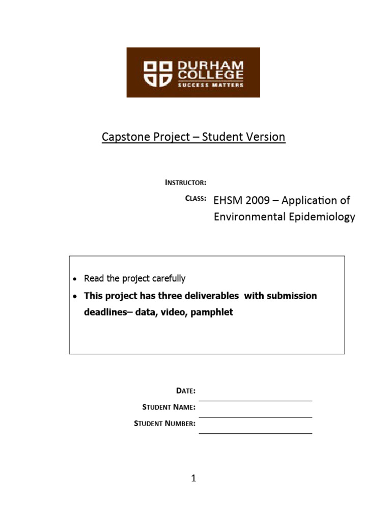 Capstone Project Guidelines for EHSM 2009 | PDF | Human Communication
