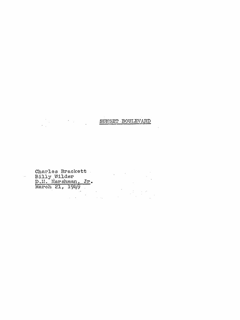 Sunset Boulevard | PDF