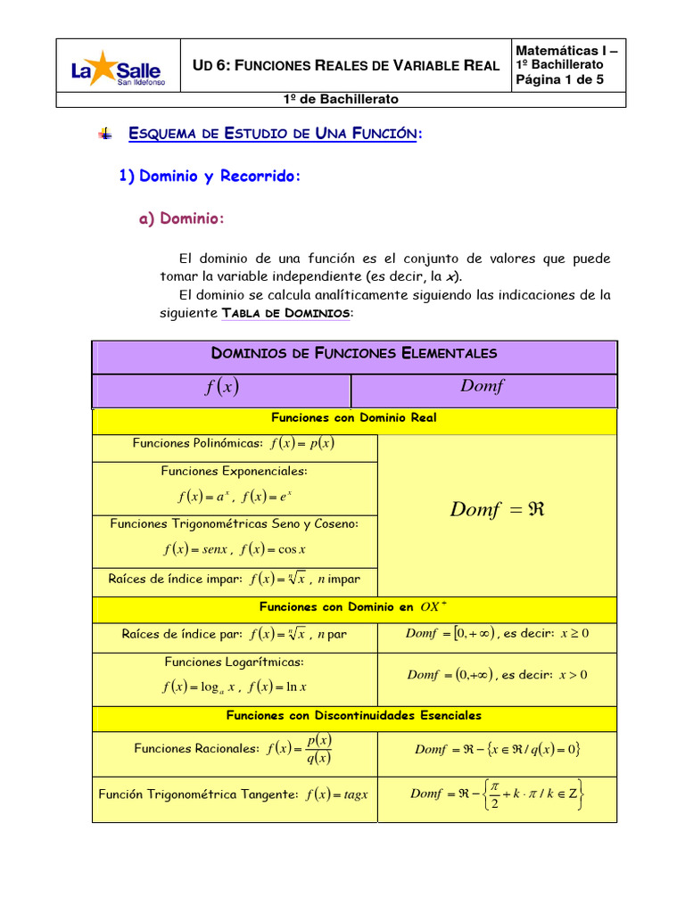 Ud 6 - Funciones Reales de Variable Real | PDF | Asíntota | Función (Matemáticas)