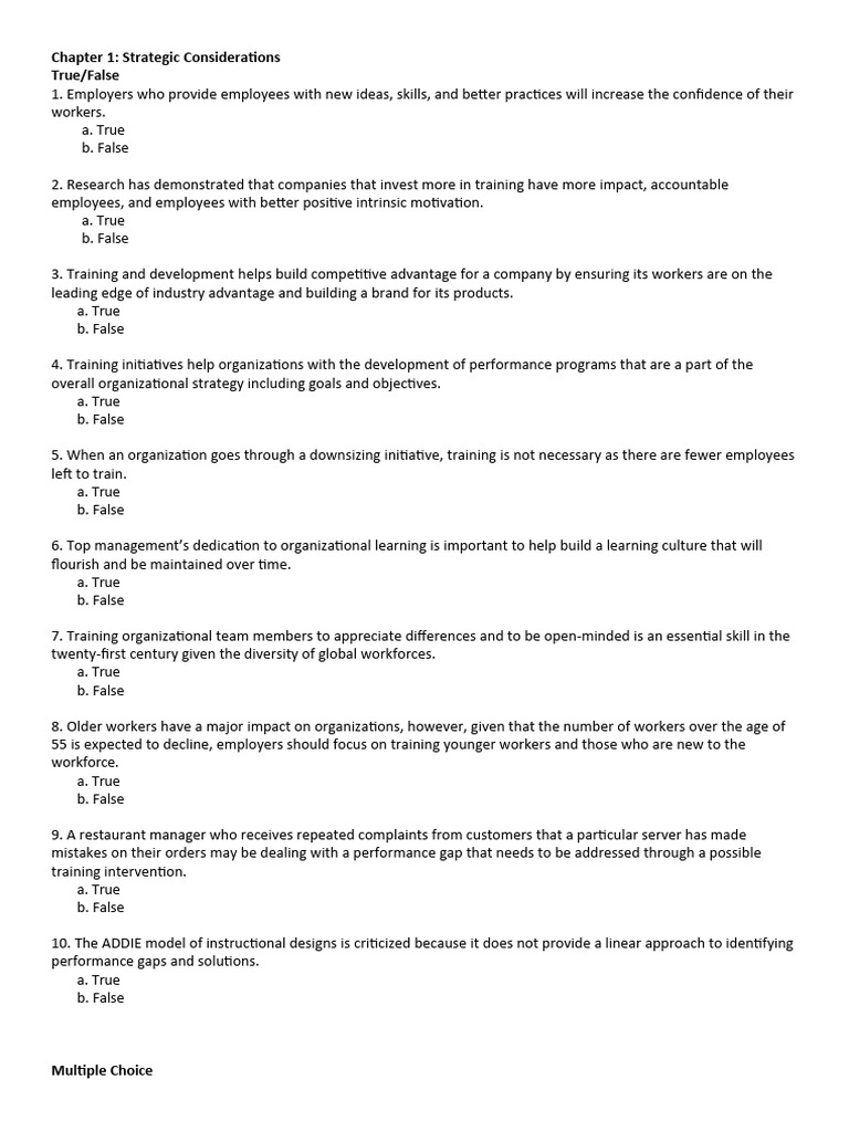 Training CH 1-4 B | PDF | Learning | Employment