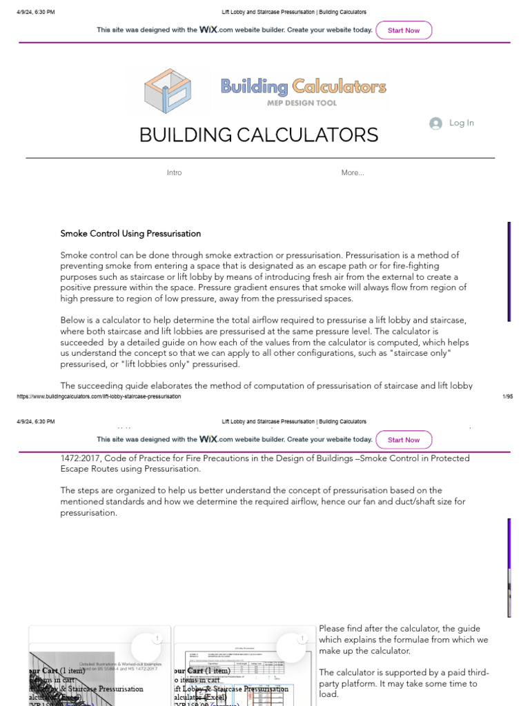 Lift Lobby and Staircase Pressurisation _ Building Calculators - Copy ...