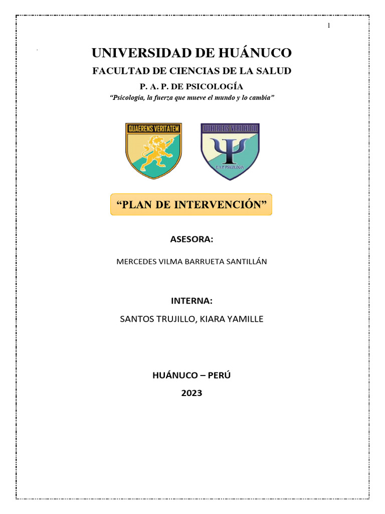 Plan de Intervencion de Un F41.2 | PDF | Ansiedad | Trastorno depresivo ...
