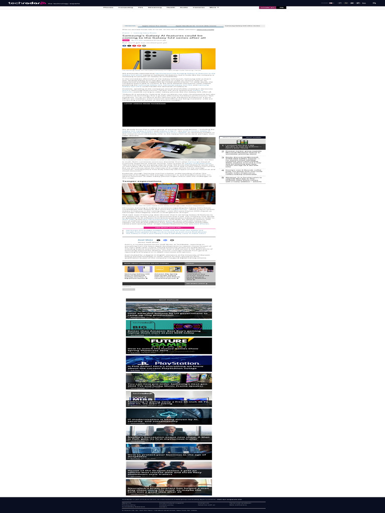 Samsung's Galaxy AI Features Could Be Coming To The Galaxy S22 Series After All - TechRadar ...