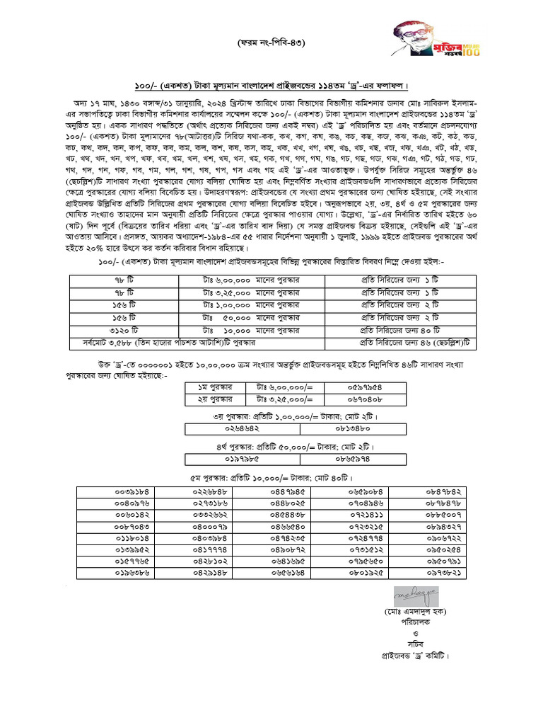 Prizebond Draw Result | PDF
