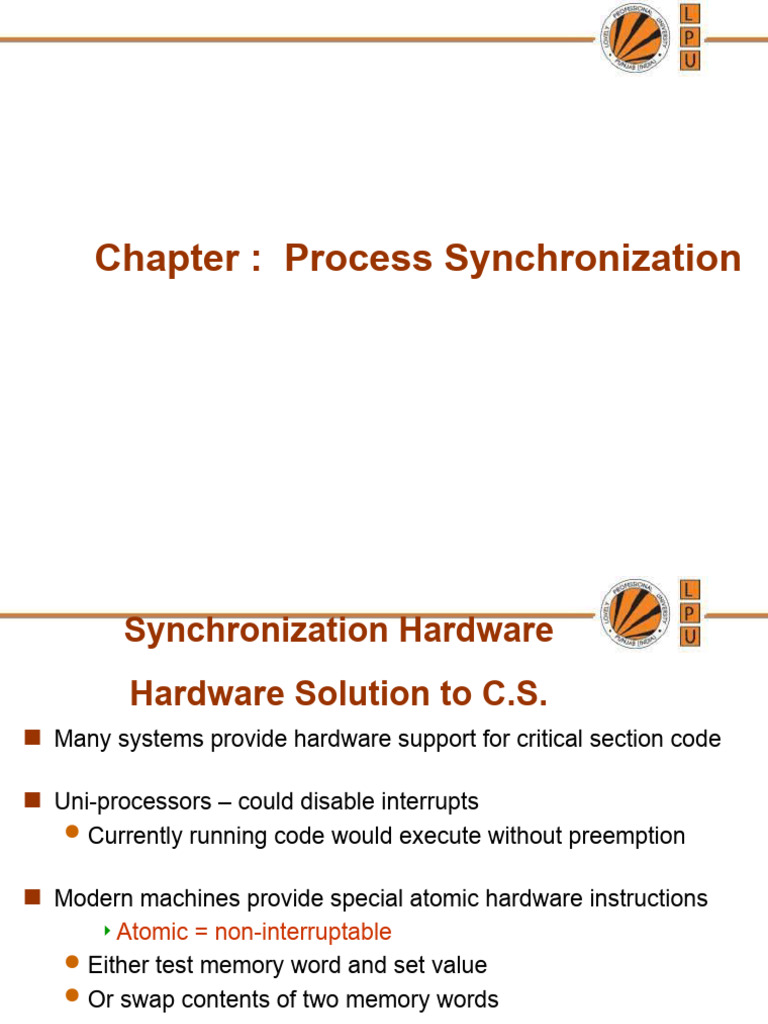 2_OS Process Synchronization | PDF | Process (Computing) | Computer Science