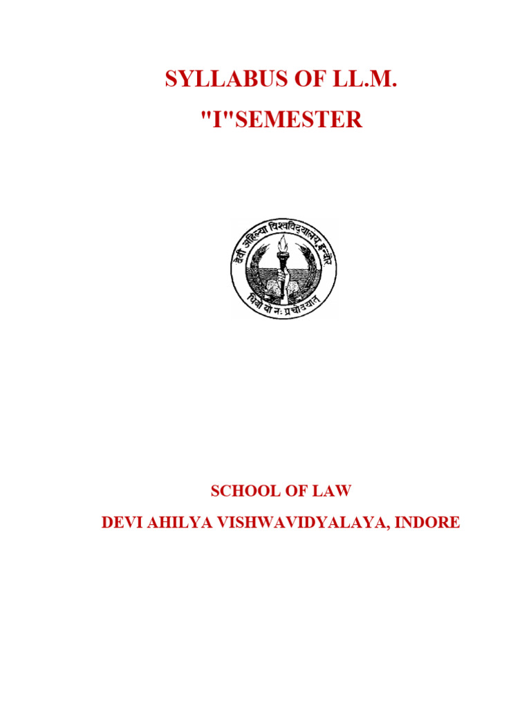 Ll.m.i.ii - III & Iv - New Davv LL.M Syllabus GNLC Business Group | PDF ...