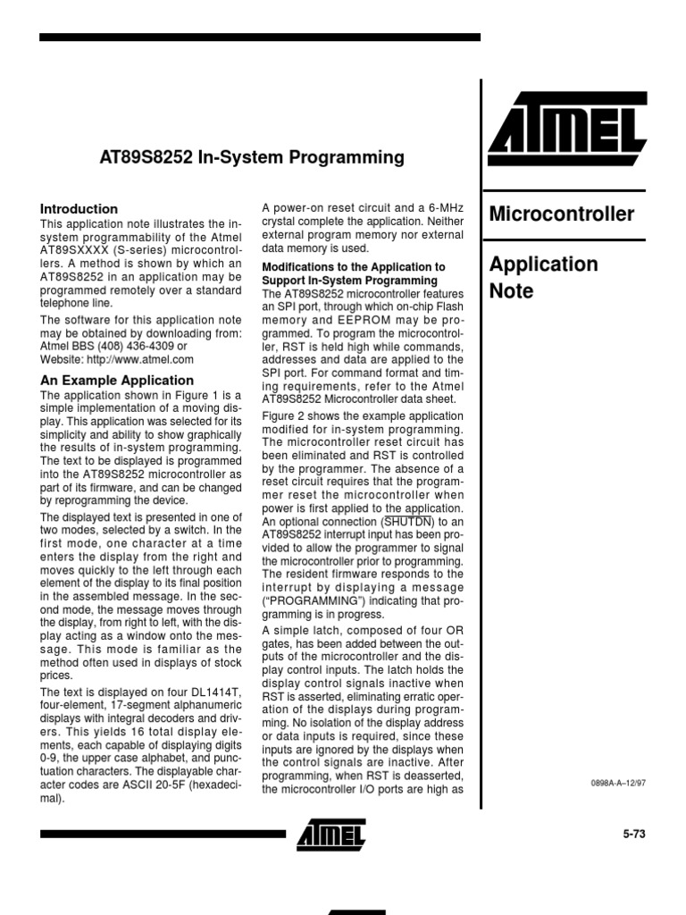 AT89S8252 In-System Programming | PDF | Transmission Control Protocol ...
