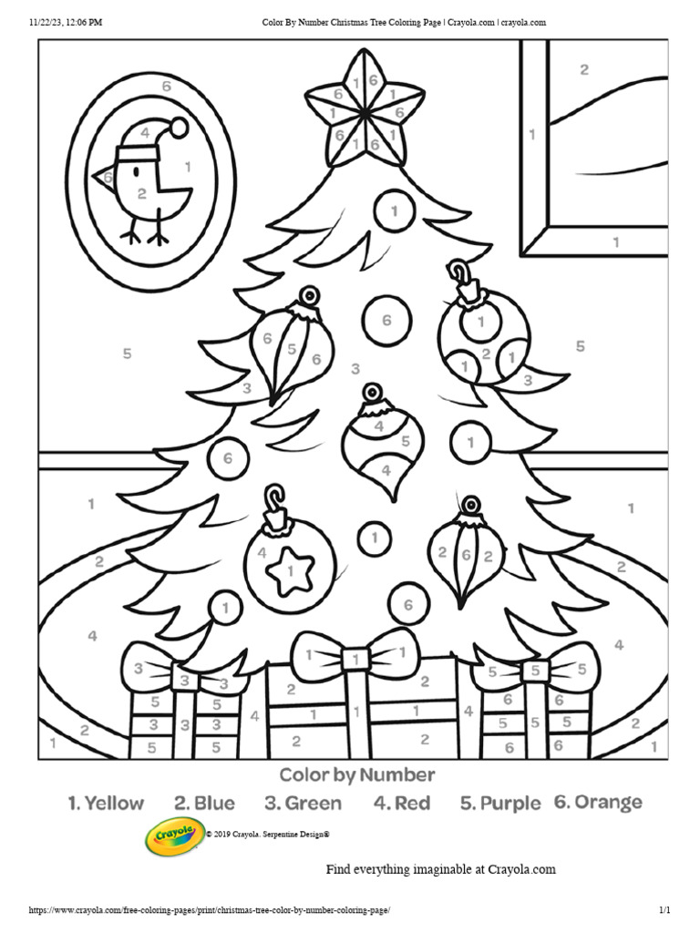Christmas Tree Color By Number Page | PDF