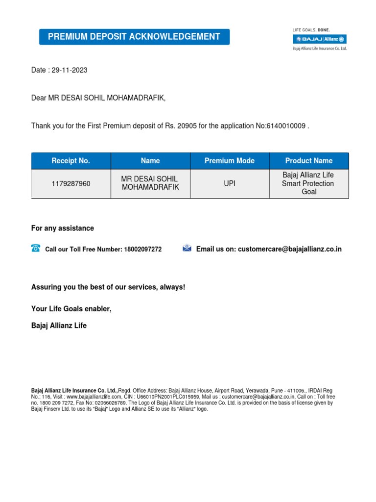 Payment_Acknowledgement_6140010009 | PDF