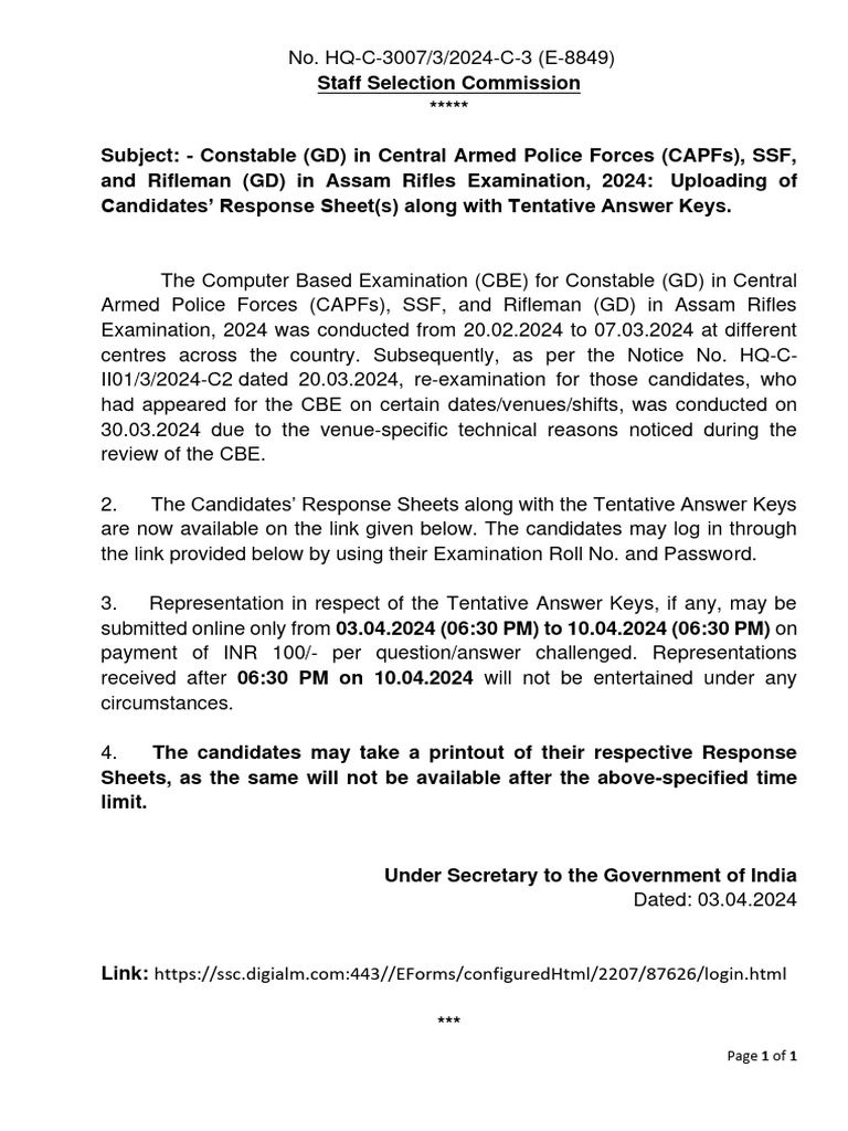 Tentative Answer Keys - CBE - CTGD - 2024 | PDF