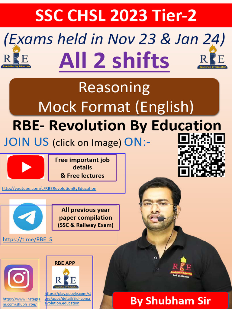 Reasoning Mock Pyq (Eng) SSC CHSL 2023 Tier-2 - RBE - Compressed | PDF ...