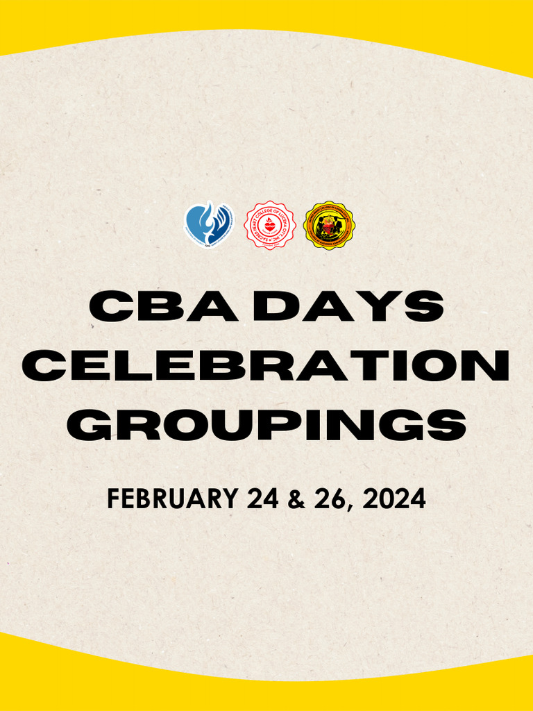 Cba Days 2024 Groupings | PDF