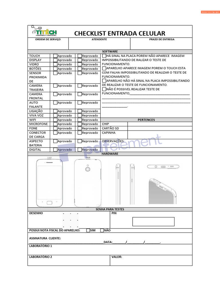 CHECKLIST CELULAR | PDF